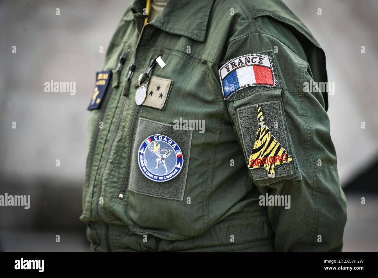 Paris, France. 10th July, 2024. This photograph shows logos on a pilot ...
