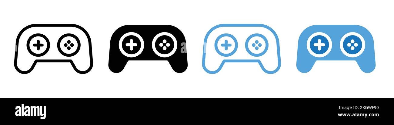 Video game controller icon logo sign vector outline in black and white ...