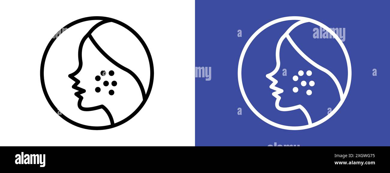 Acne icon logo sign vector outline in black and white color Stock ...