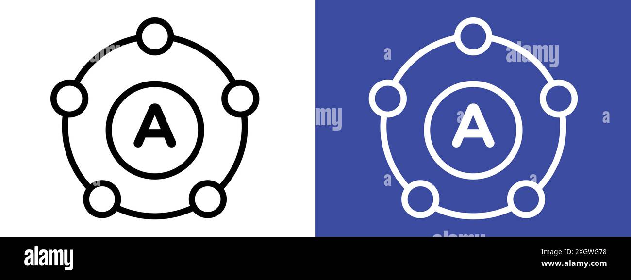 Antioxidant icon logo sign vector outline in black and white color ...