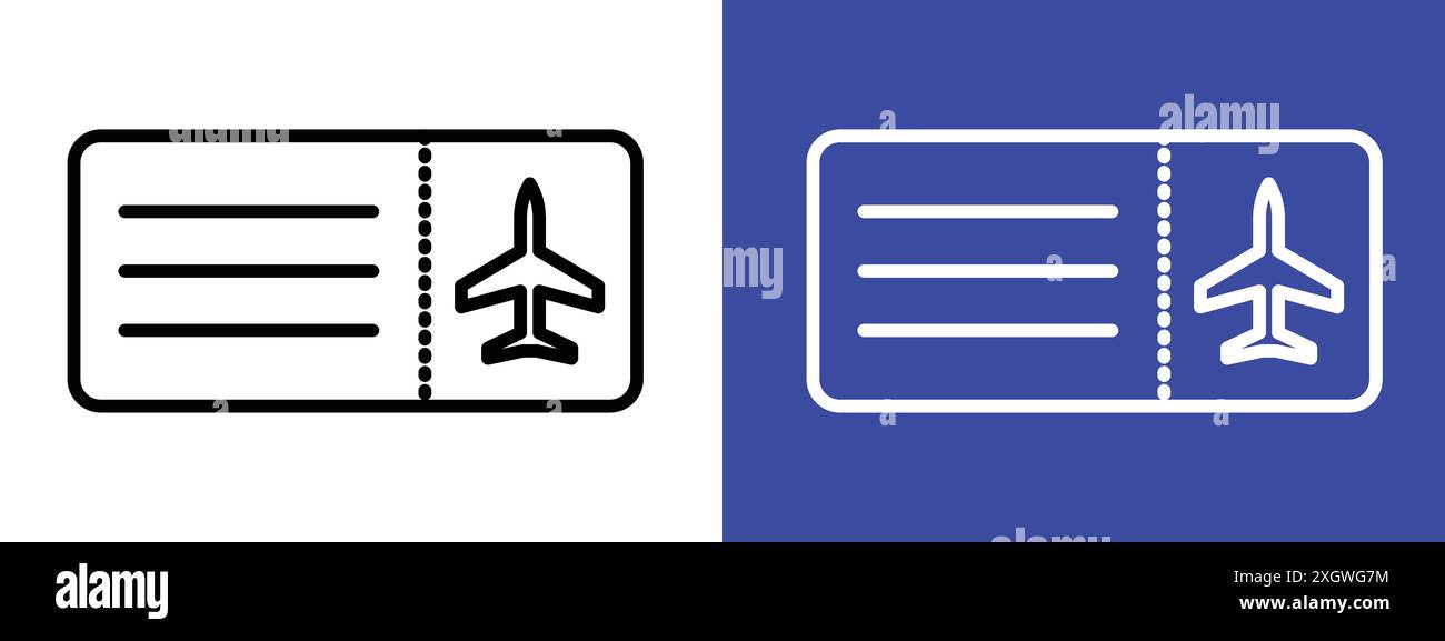 Air tickets icon logo sign vector outline in black and white color ...