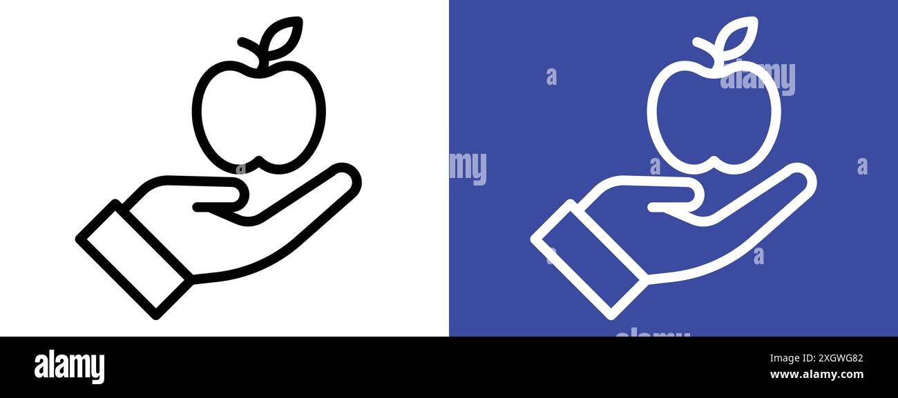 Apple in hand color Stock Vector Images - Alamy