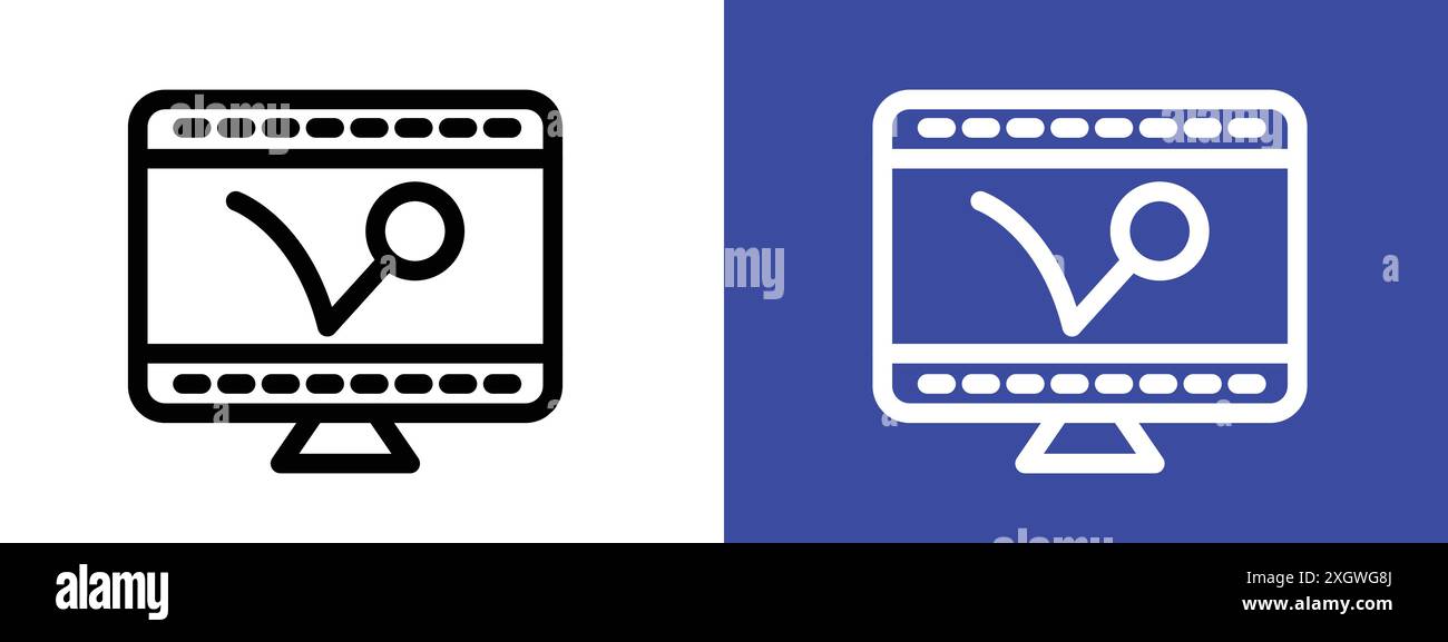 Animation icon logo sign vector outline in black and white color Stock ...