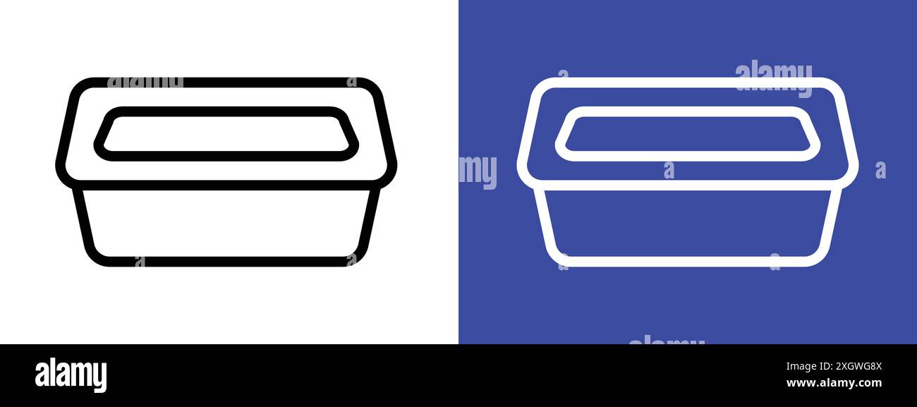 Aluminum foil food container icon logo sign vector outline in black and ...