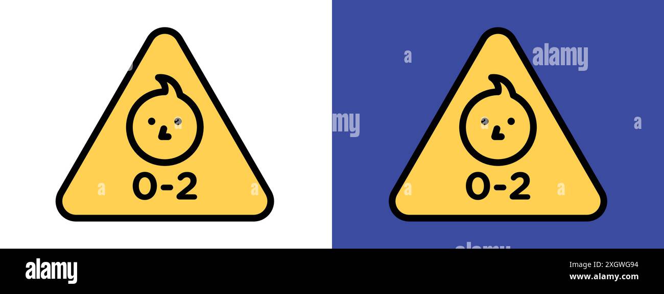 Age warning sign logo sign vector outline in black and white color ...