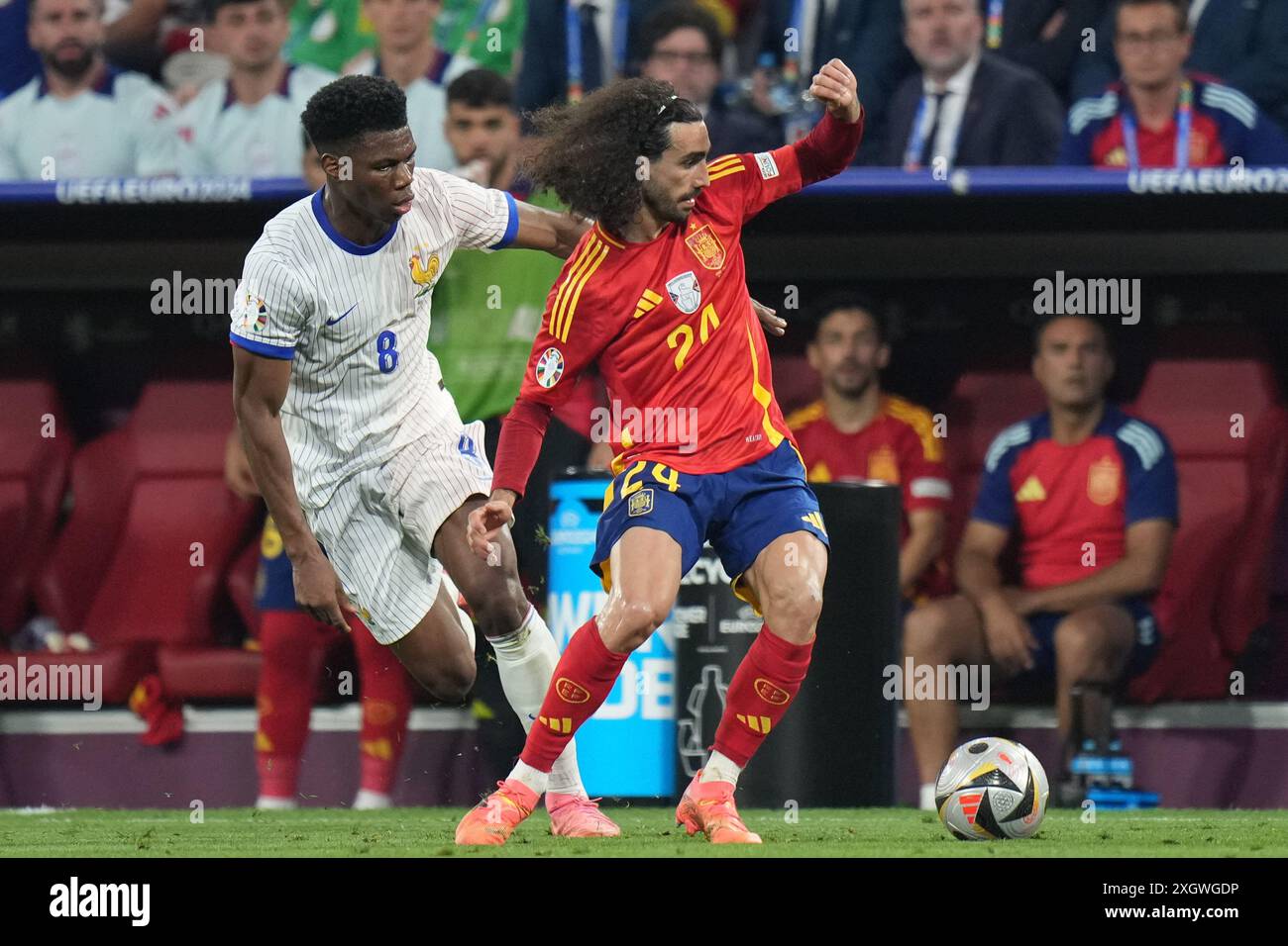 Munich, Germany. 9 July, 2024. Marc Cucurella of Spain during the UEFA ...