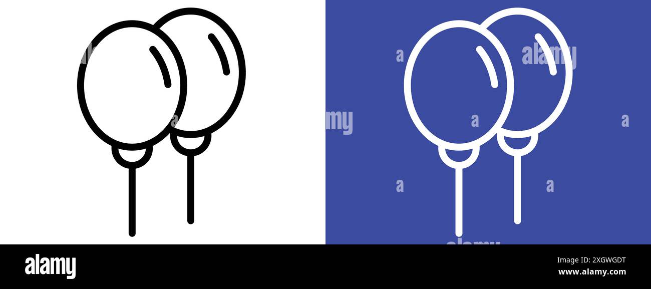 Balloons icon logo sign vector outline in black and white color Stock ...