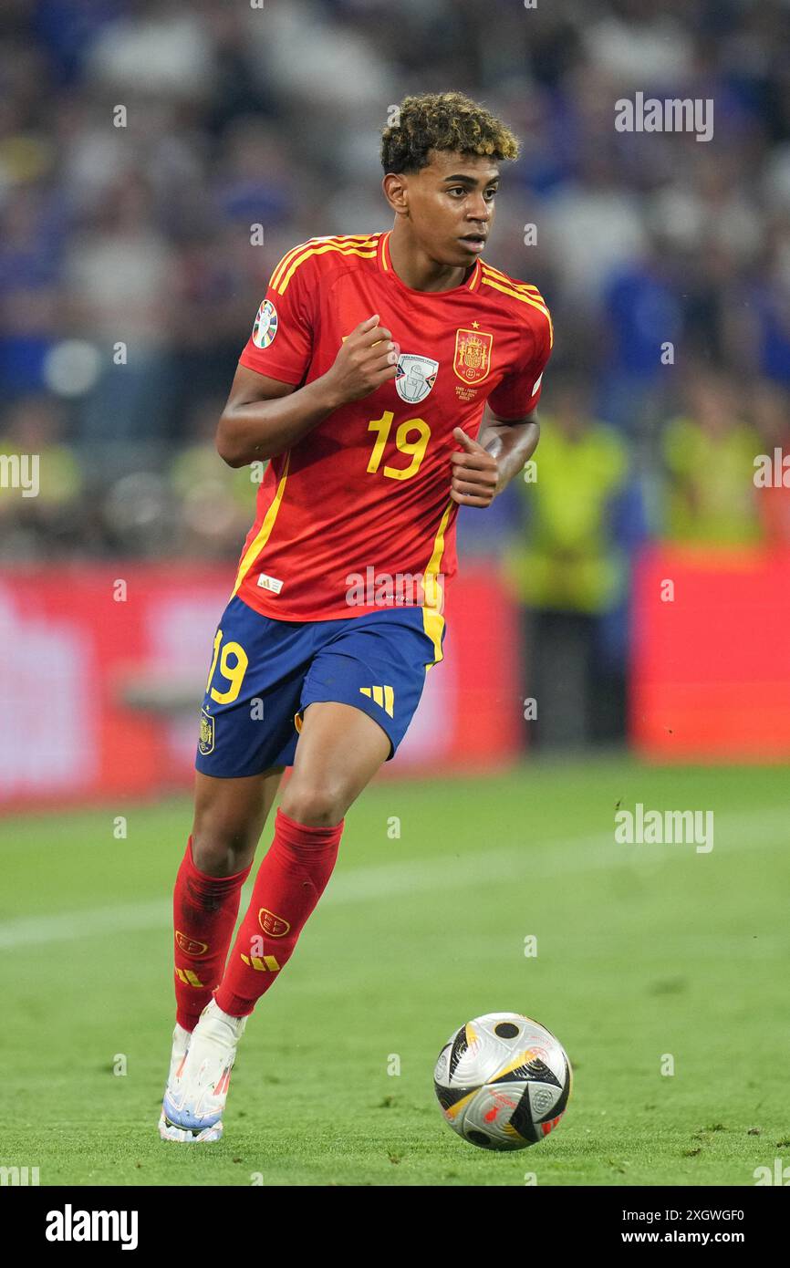 Munich, Germany. 9 July, 2024. Lamine Yamal of Spain during the UEFA ...