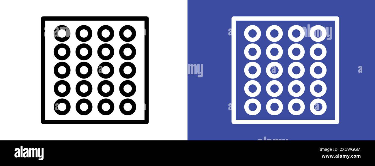 Bubble wrap icon logo sign vector outline in black and white color ...