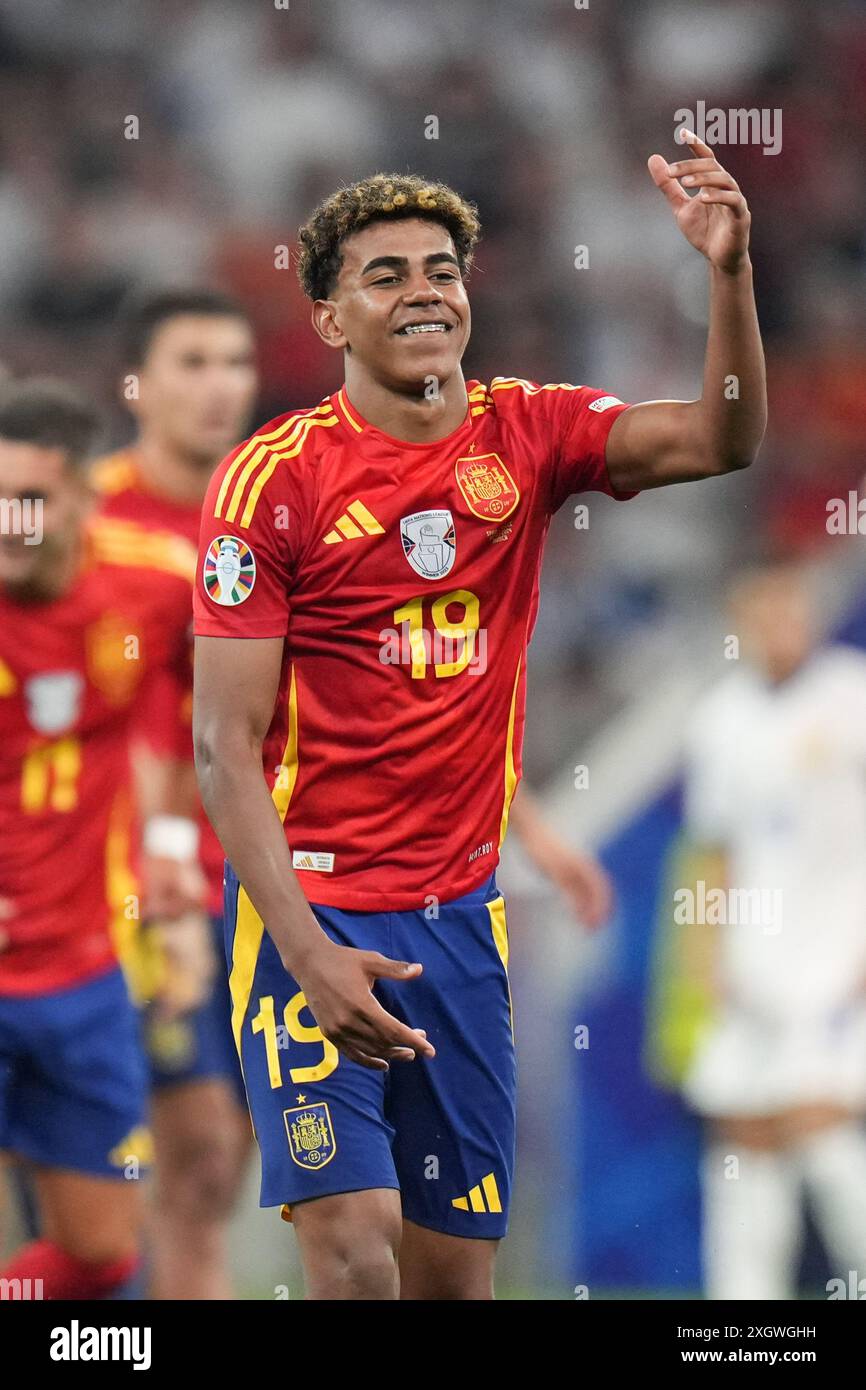 Munich, Germany. 9 July, 2024. Lamine Yamal of Spain during the UEFA ...