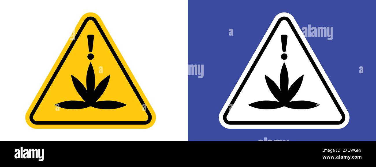 Cannabis packaging warning sign logo sign vector outline in black and ...