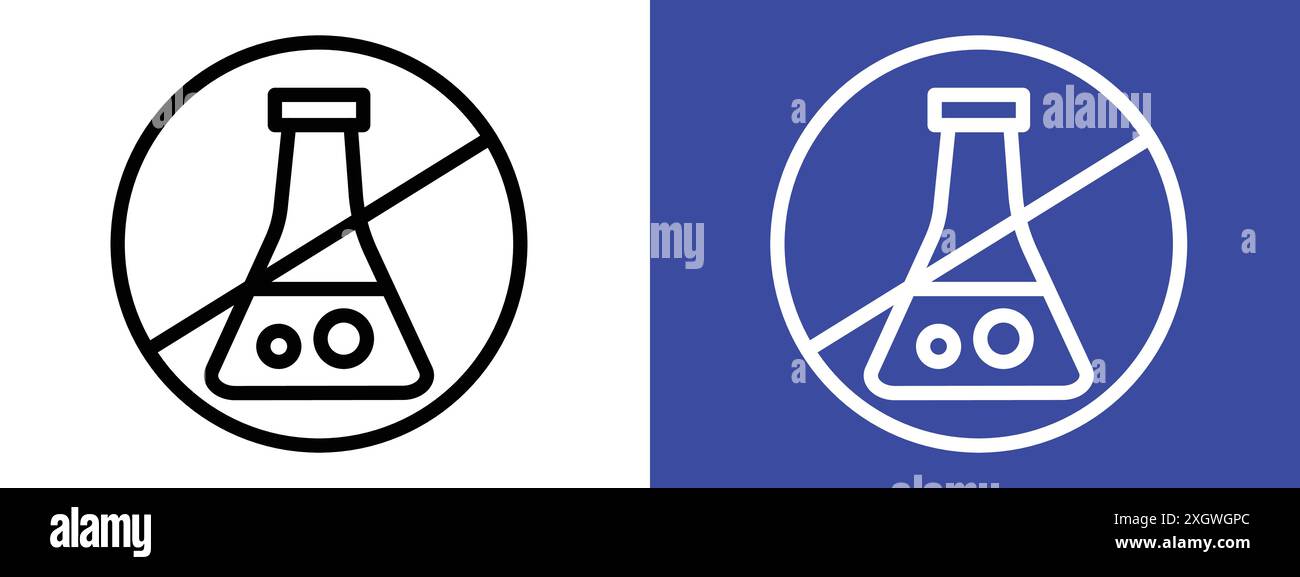 Chemical free sign logo sign vector outline in black and white color ...