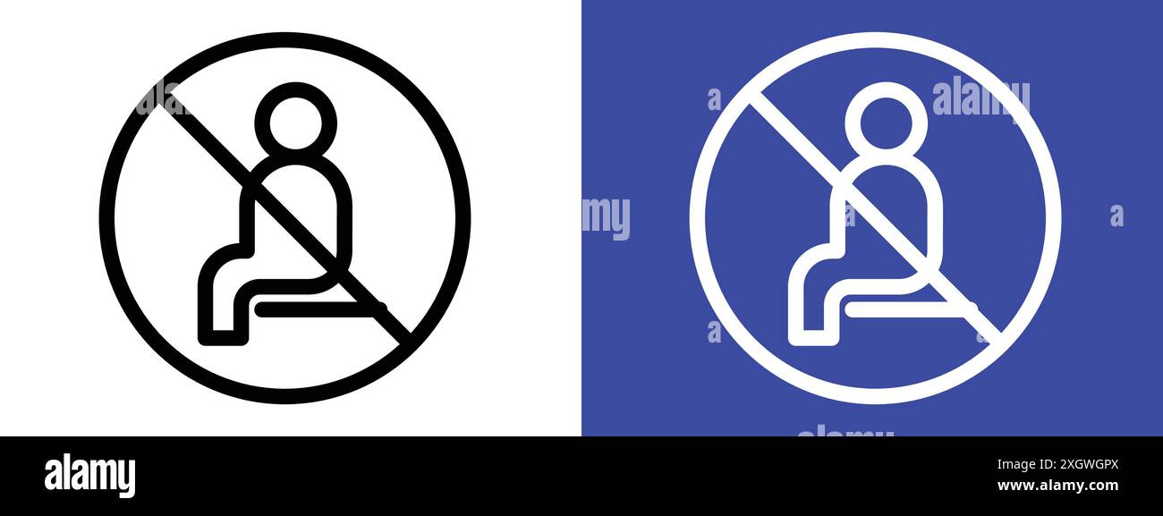 Do not sit sign logo sign vector outline in black and white color Stock ...