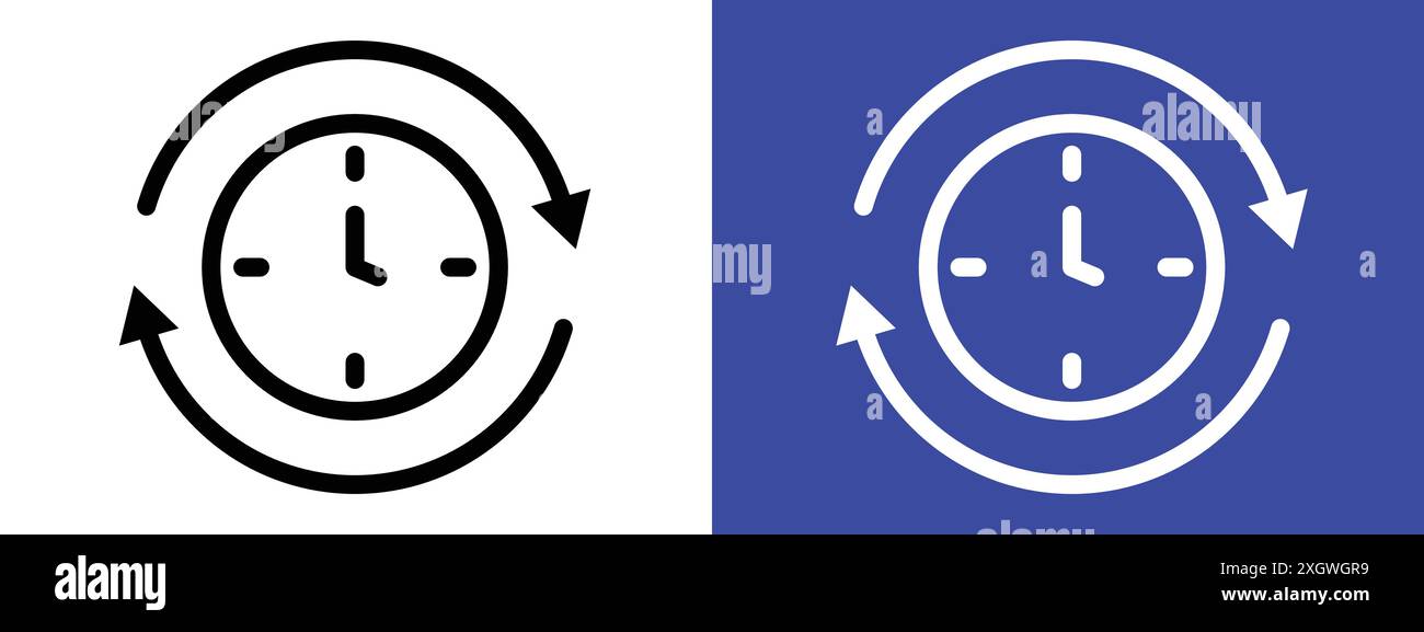 Course of time icon logo sign vector outline in black and white color ...