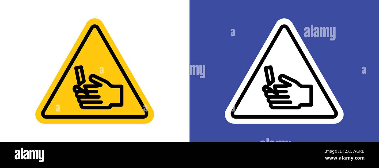 Cutting hand straight blade sign logo sign vector outline in black and ...