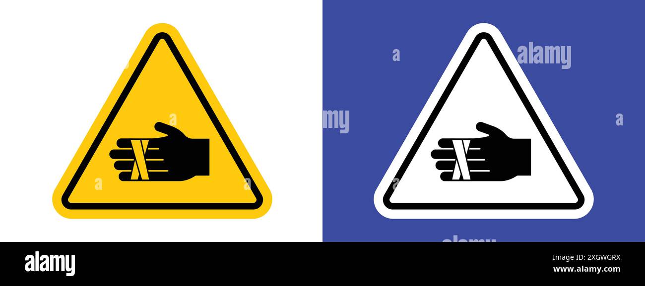 Chemical burns hazard sign logo sign vector outline in black and white ...