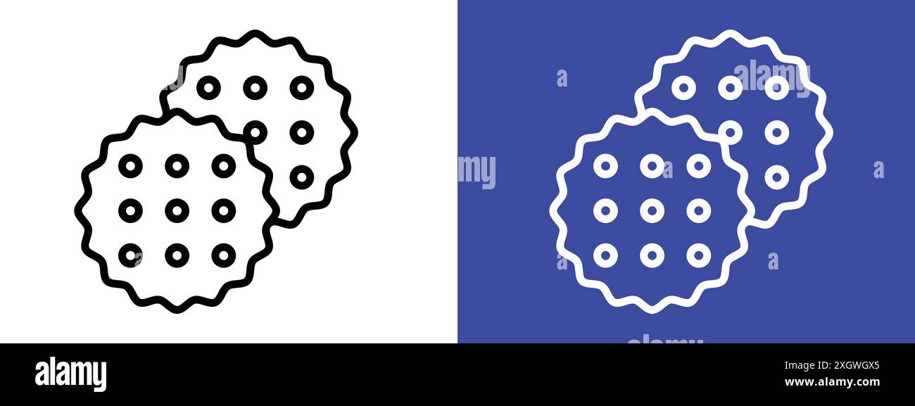 Crackers icon logo sign vector outline in black and white color Stock ...