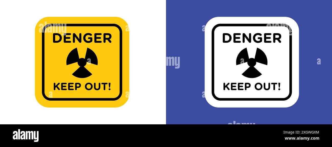 Danger high radiation area keep out sign logo sign vector outline in ...