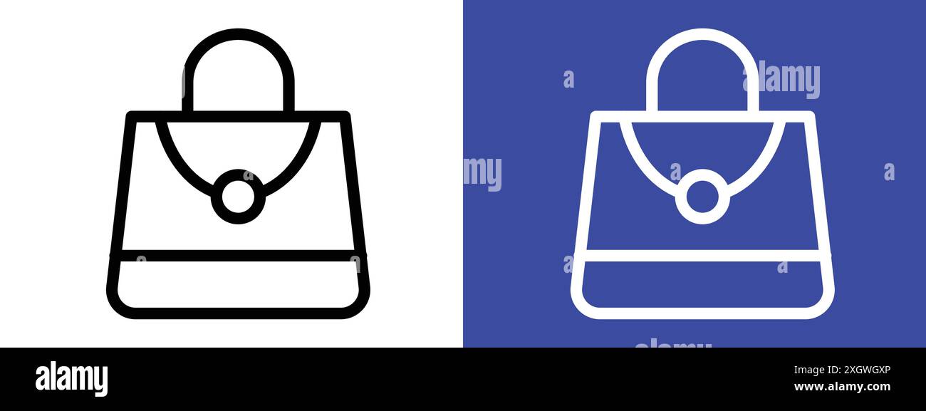 Dand bag icon logo sign vector outline in black and white color Stock ...