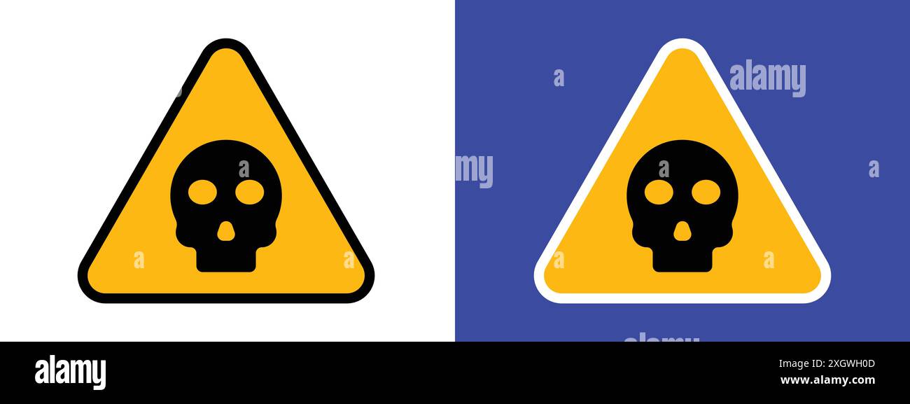 Danger sign logo sign vector outline in black and white color Stock ...