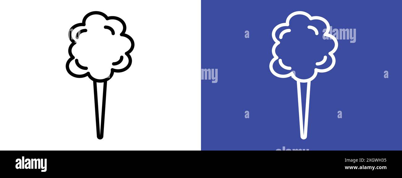 Cotton Candy icon logo sign vector outline in black and white color ...