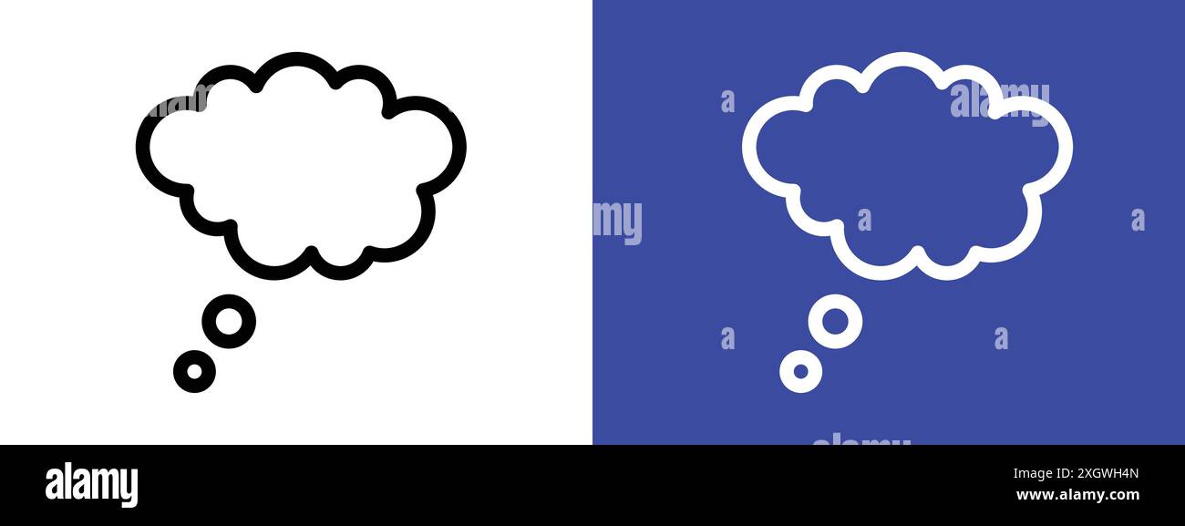 Dream cloud icon logo sign vector outline in black and white color ...