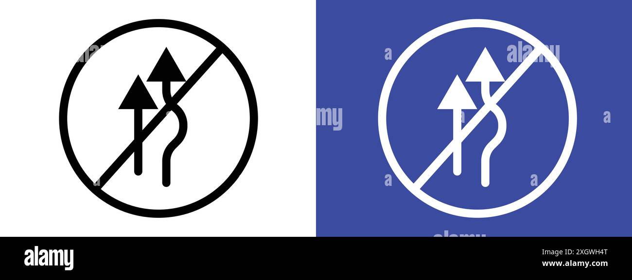 Do not overtake traffic Sign logo sign vector outline in black and ...