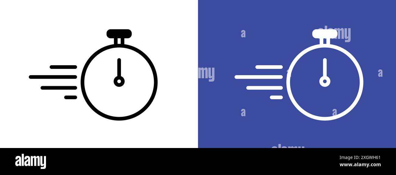 Fasting time icon logo sign vector outline in black and white color ...