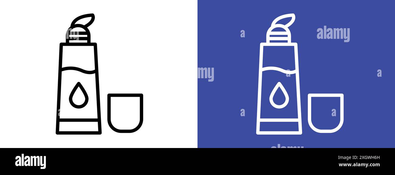 Face cleanser icon logo sign vector outline in black and white color ...