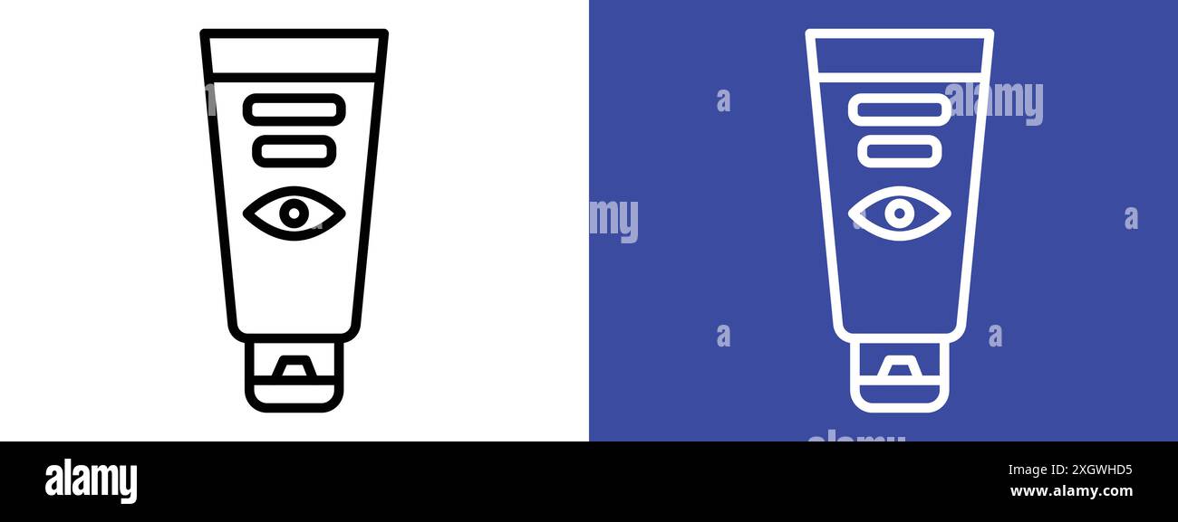 Eye cream icon logo sign vector outline in black and white color Stock ...