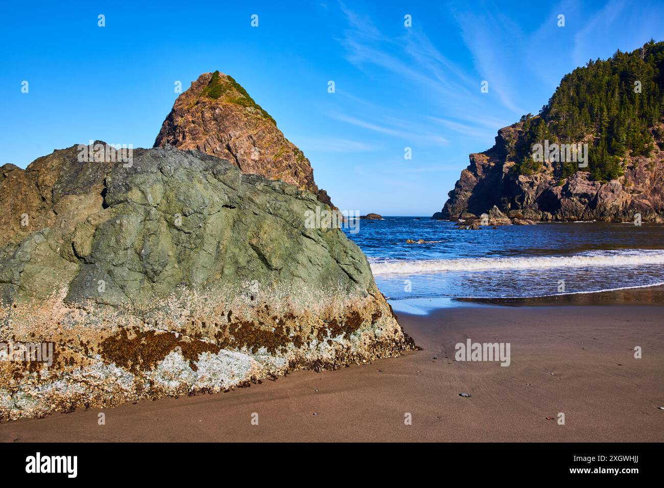 Rocky Outcrop and Cliffside on Whaleshead Beach at Eye Level Stock ...