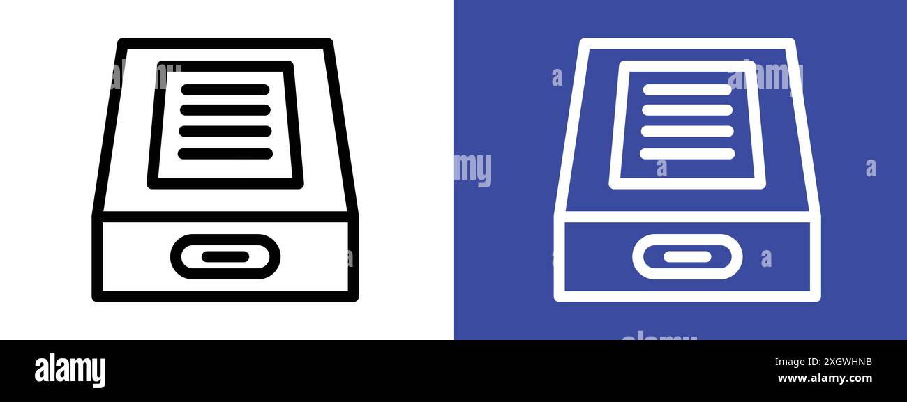 Folder box icon logo sign vector outline in black and white color Stock ...