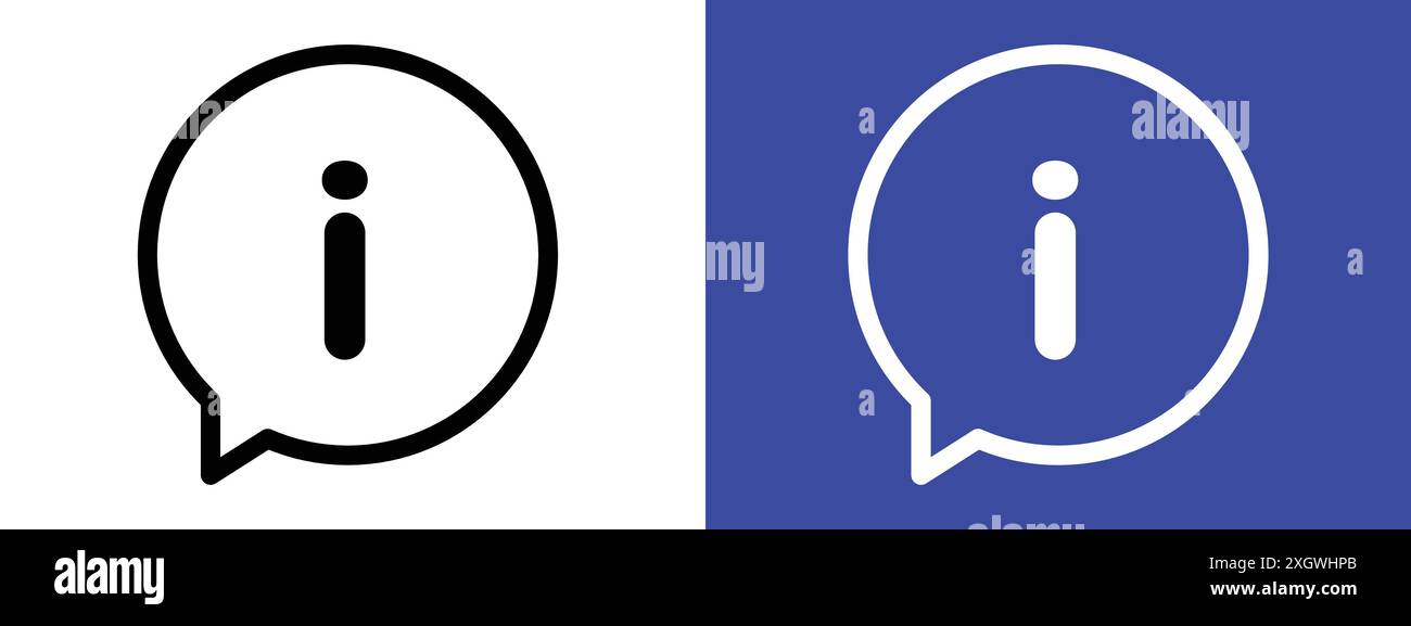 Information icon logo sign vector outline in black and white color ...