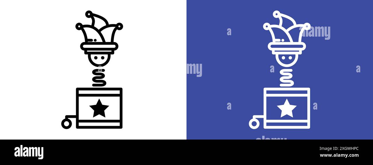 Jack in the box icon logo sign vector outline in black and white color ...