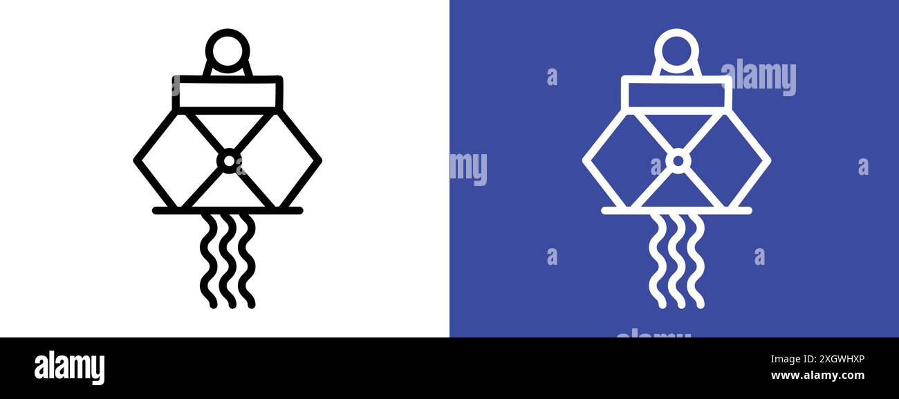 Kandeel icon logo sign vector outline in black and white color Stock ...