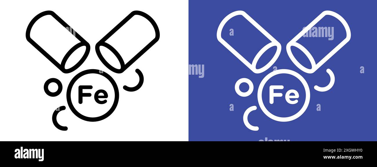 Iron capsule icon logo sign vector outline in black and white color ...