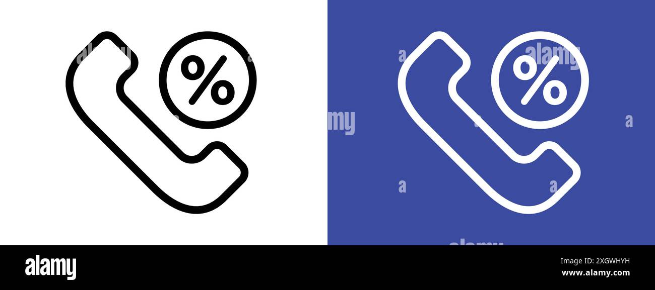 Loan call icon logo sign vector outline in black and white color Stock ...