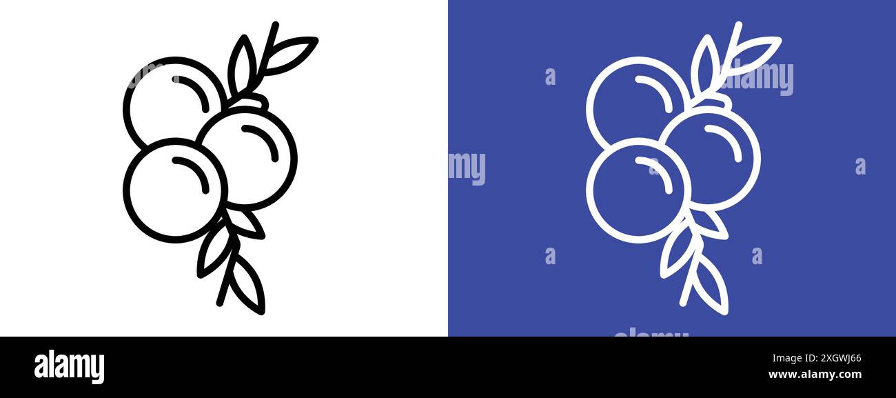 Juniper icon logo sign vector outline in black and white color Stock ...