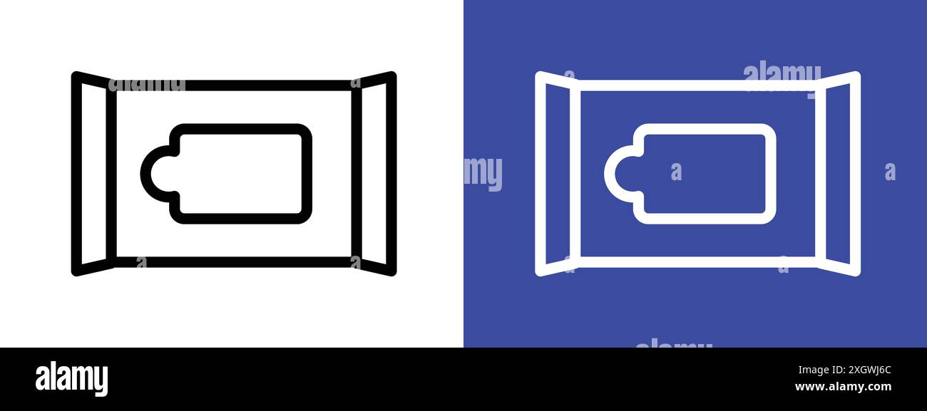 Makeup remover wipes icon logo sign vector outline in black and white ...