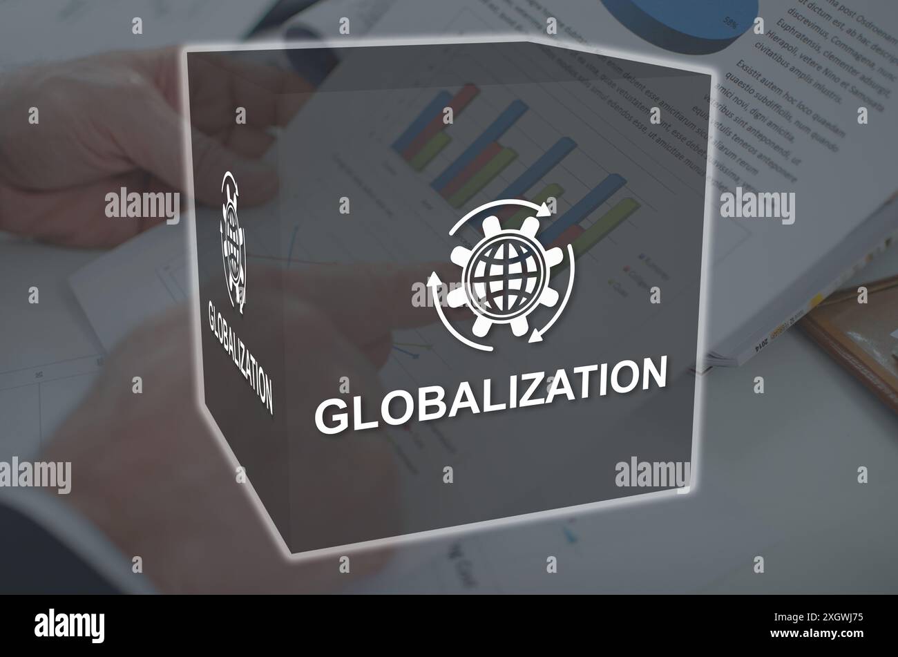 Globalization concept illustrated by a picture on background Stock ...