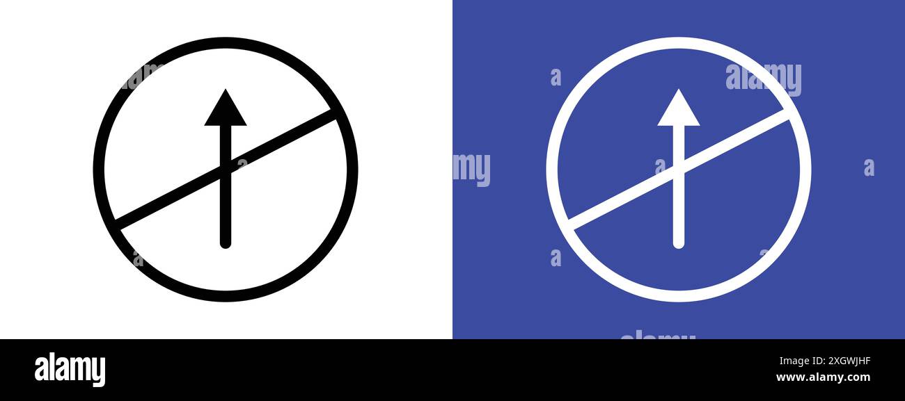 No entry sign logo sign vector outline in black and white color Stock ...