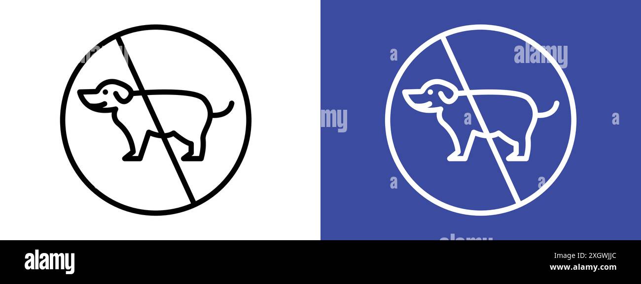 No dogs allowed sign logo sign vector outline in black and white color Stock Vector Image & Art ...