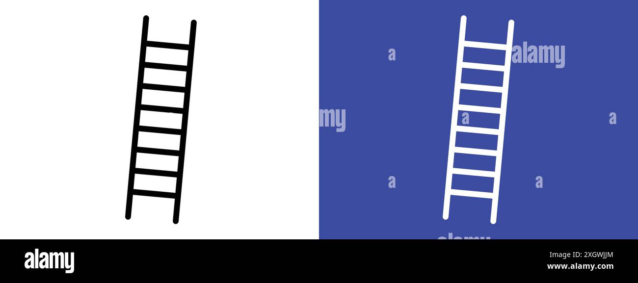 Ladder icon logo sign vector outline in black and white color Stock ...