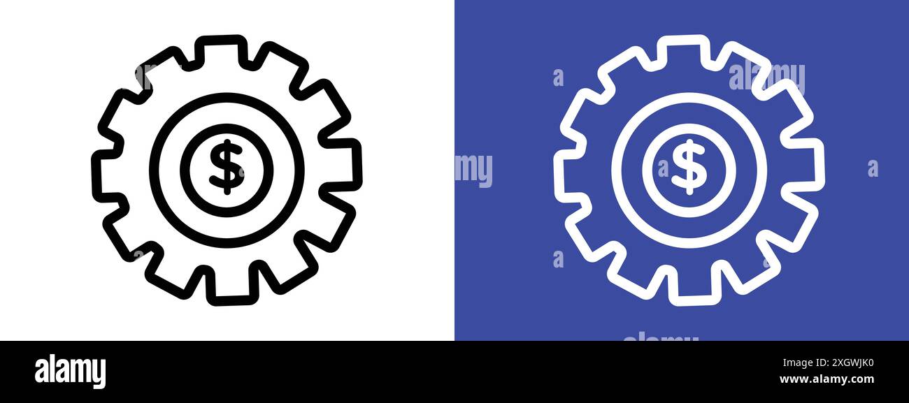 Money processes icon logo sign vector outline in black and white color ...