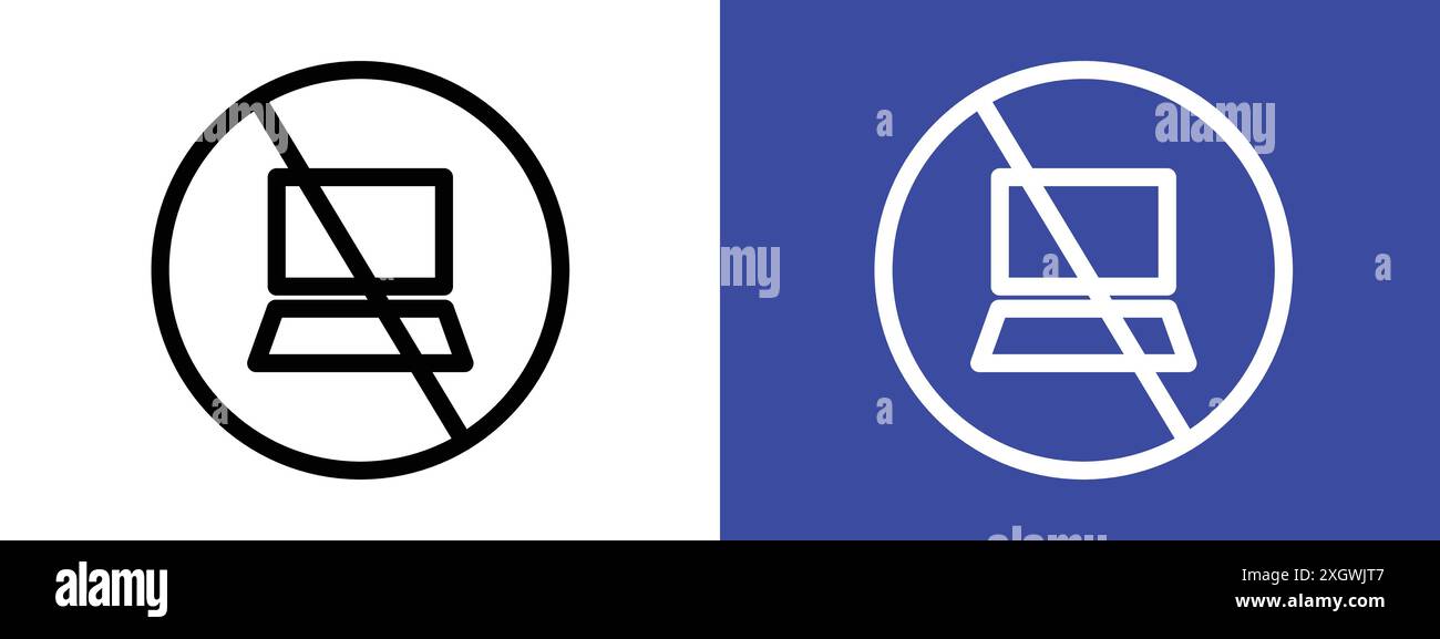 No computer sign logo sign vector outline in black and white color ...