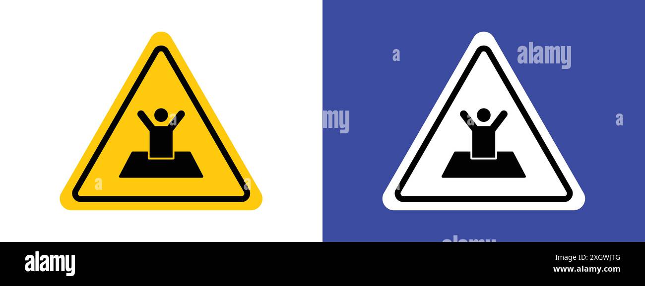 Mud warning sign logo sign vector outline in black and white color ...