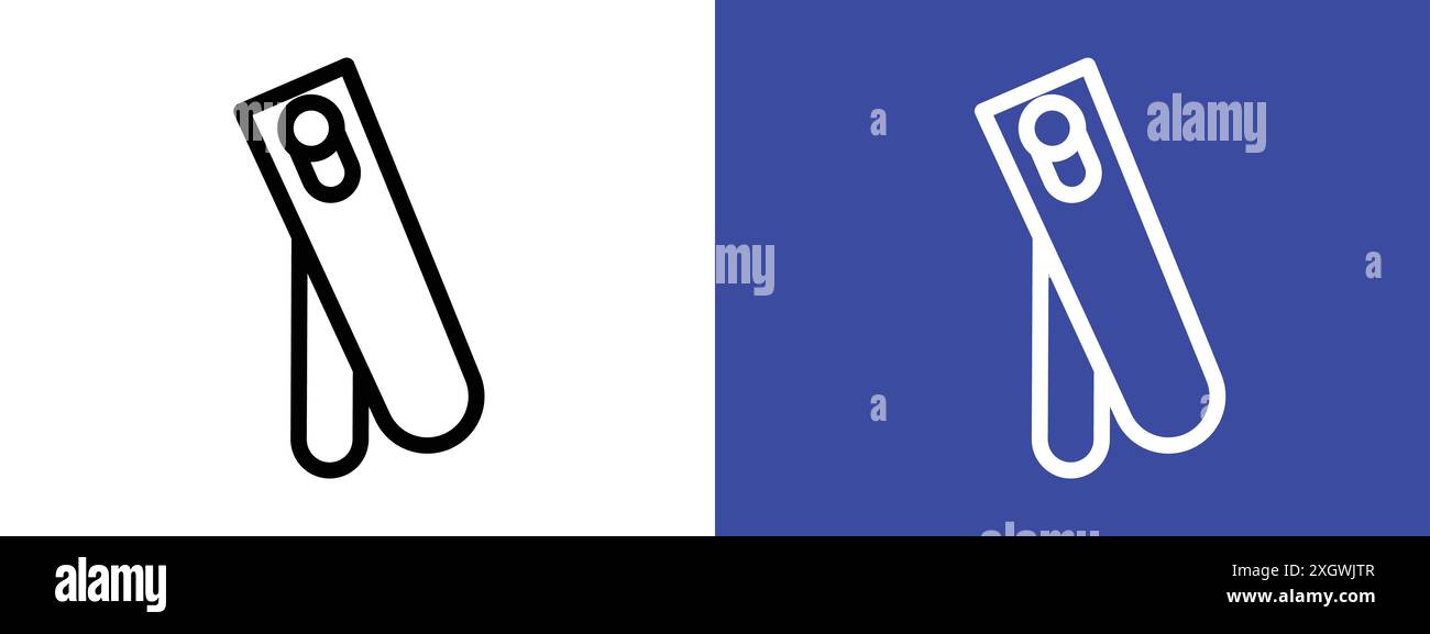 Nail clipper icon logo sign vector outline in black and white color ...