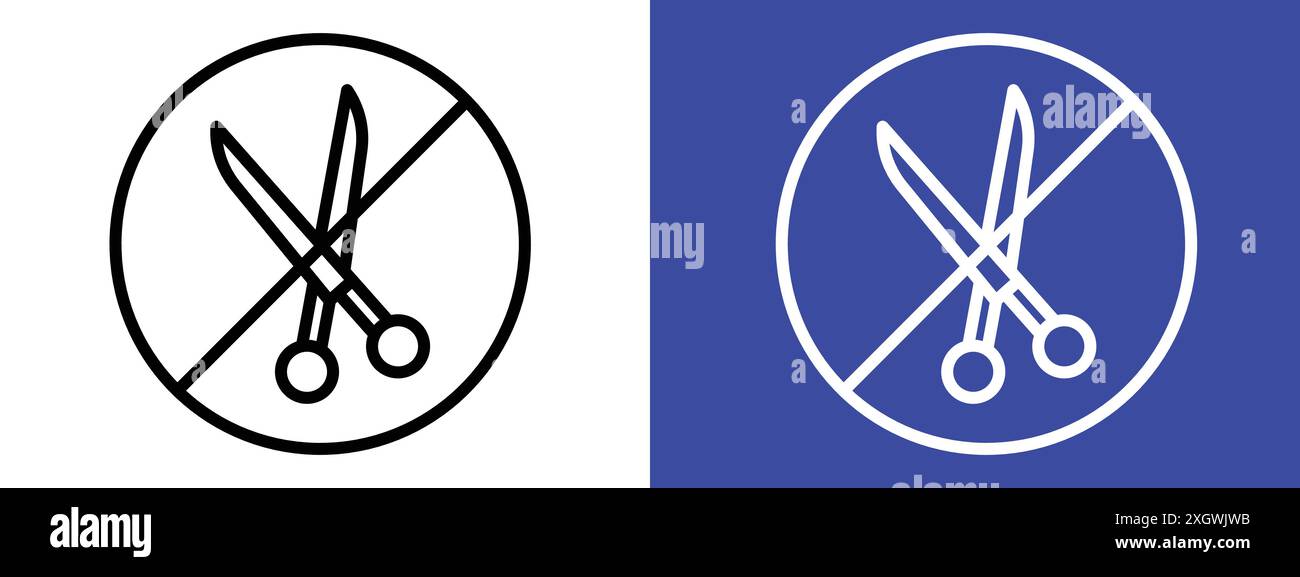 No scissors or no knives sign logo sign vector outline in black and ...