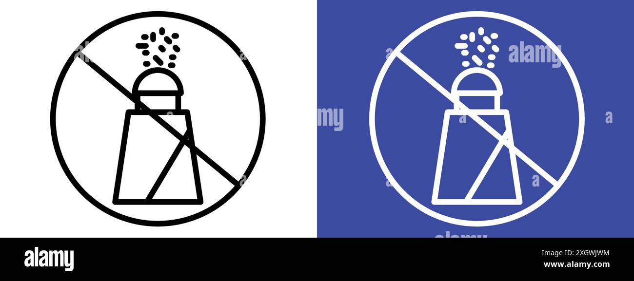 No salt sign logo sign vector outline in black and white color Stock ...