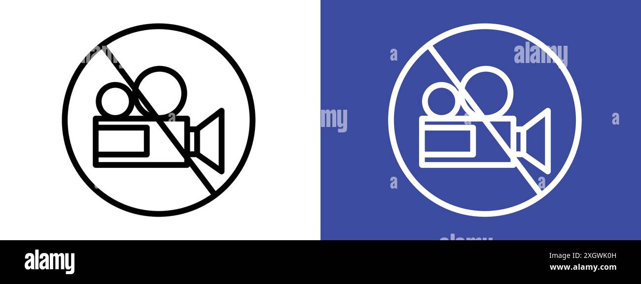 No video recording sign logo sign vector outline in black and white ...